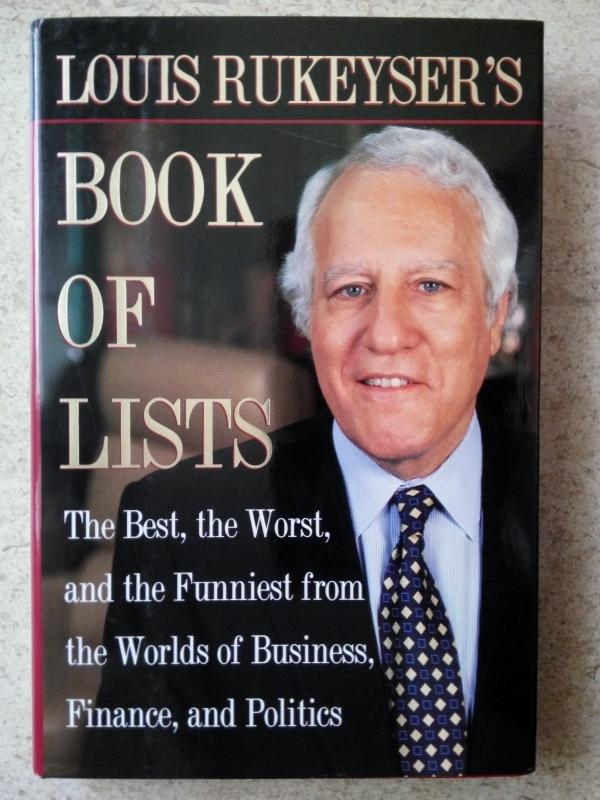 Louis Rukeyser's Book of Lists by Rukeyser, Louis: Very Good Hardcover ...
