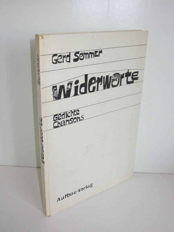 Widerworte Gedichte und Chansons by Gerd Semmer: guter Zustand (1965) 1 ...