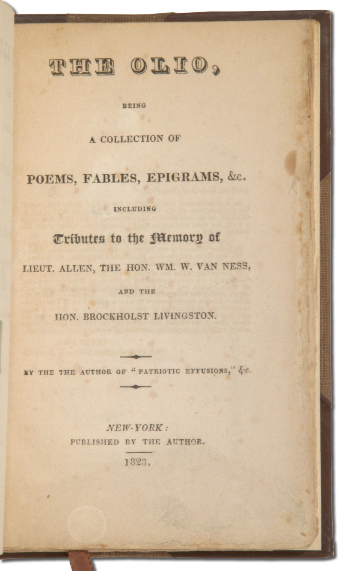 The Olio, Being a Collection of Poems, Fables, Epigrams, &c. Including ...