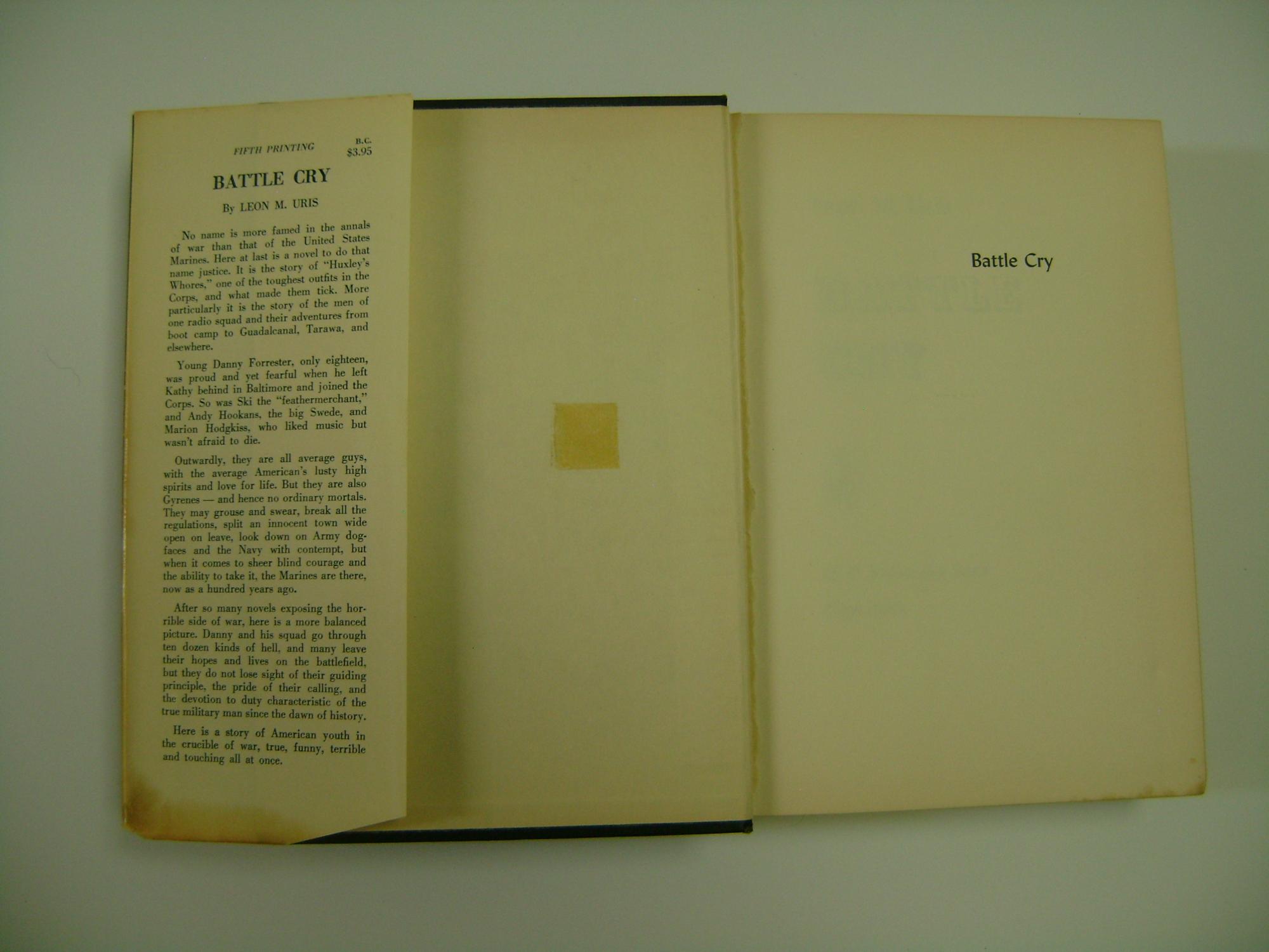 Battle Cry by Leon Uris: Good + Hardcover (1953) | A Few Books More.