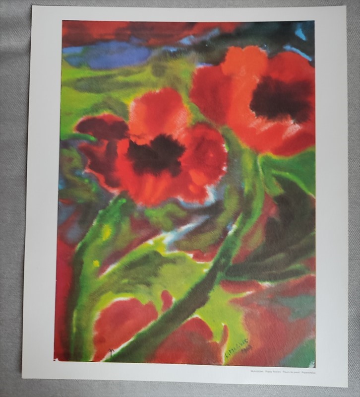 Blühender Mohn rot. (Druckgrafik) by Malskat, Lothar.: Art / Print ...