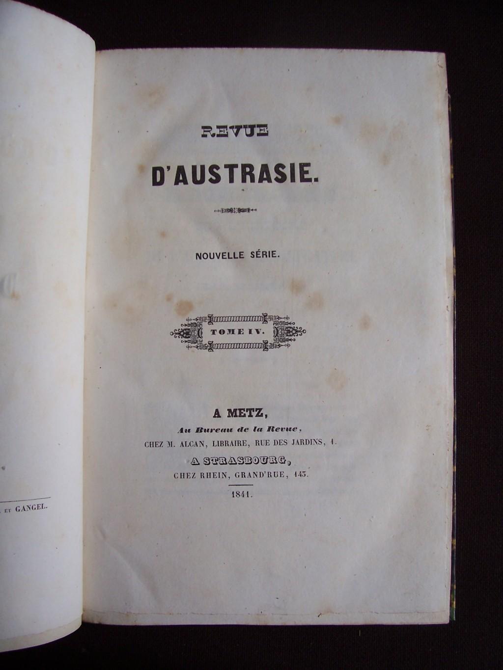Revue d'Austrasie - T.4 1841: Très bon Couverture rigide (1841 ...