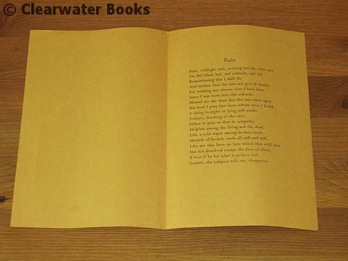 Rain. by EDWARD THOMAS: Very Good Soft cover (1979) | Clearwater Books