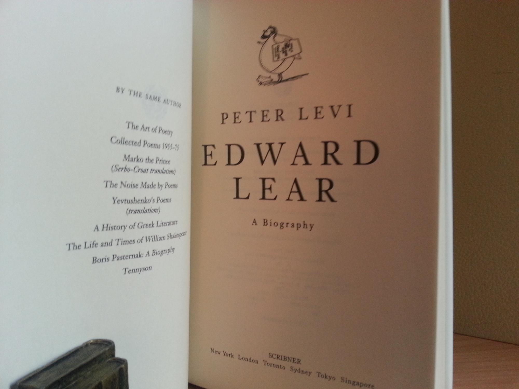 Edward Lear: A Biography // FIRST EDITION// by Levi, Peter: New ...