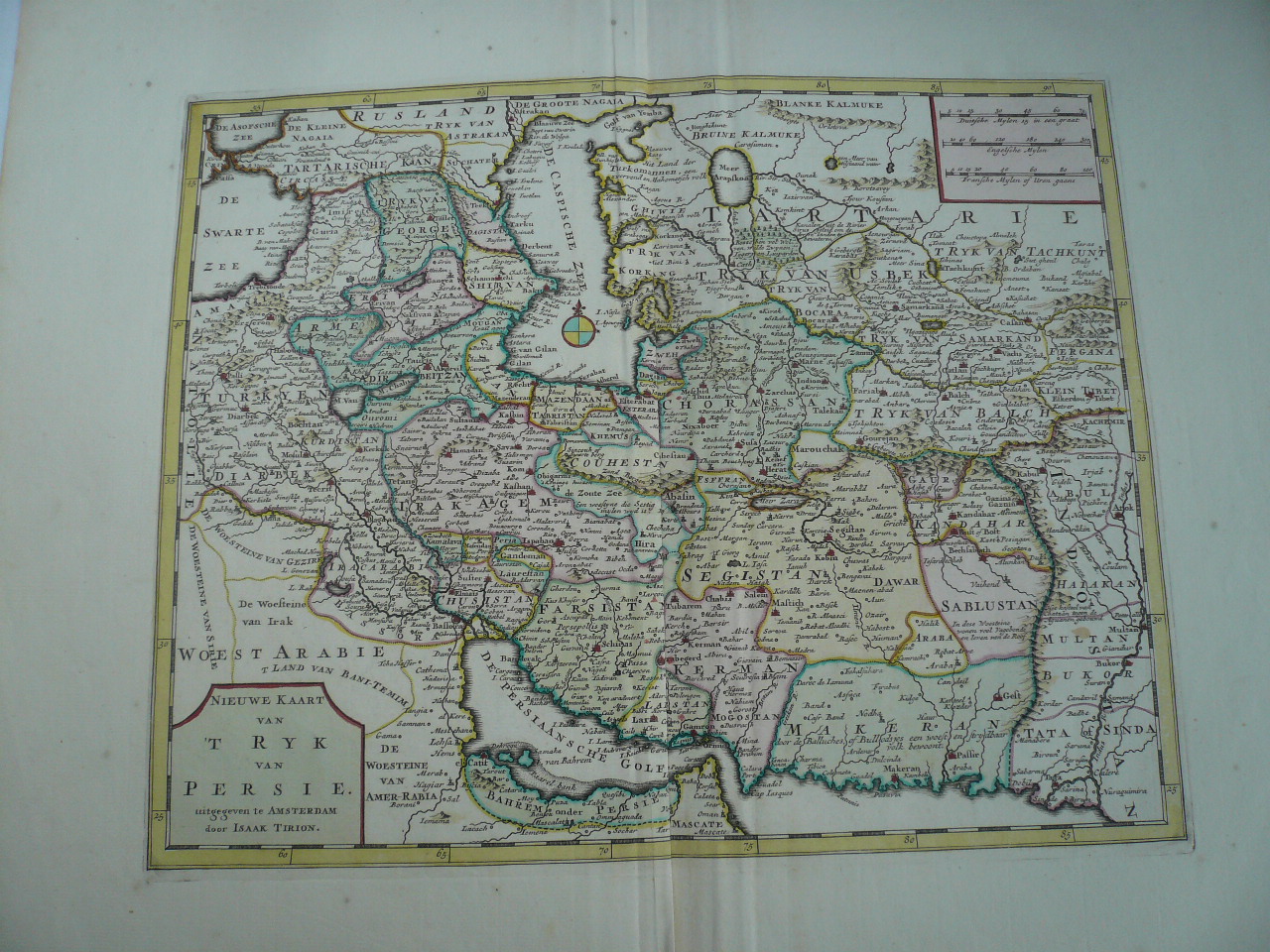 Irak,Iran,Caspian Sea, map, anno 1760, Tirion Isaak von Tirion Isaak ...