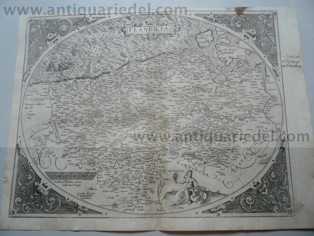 Flandria, anno 1571, Ortelius Abraham, latin edition by Ortelius ...