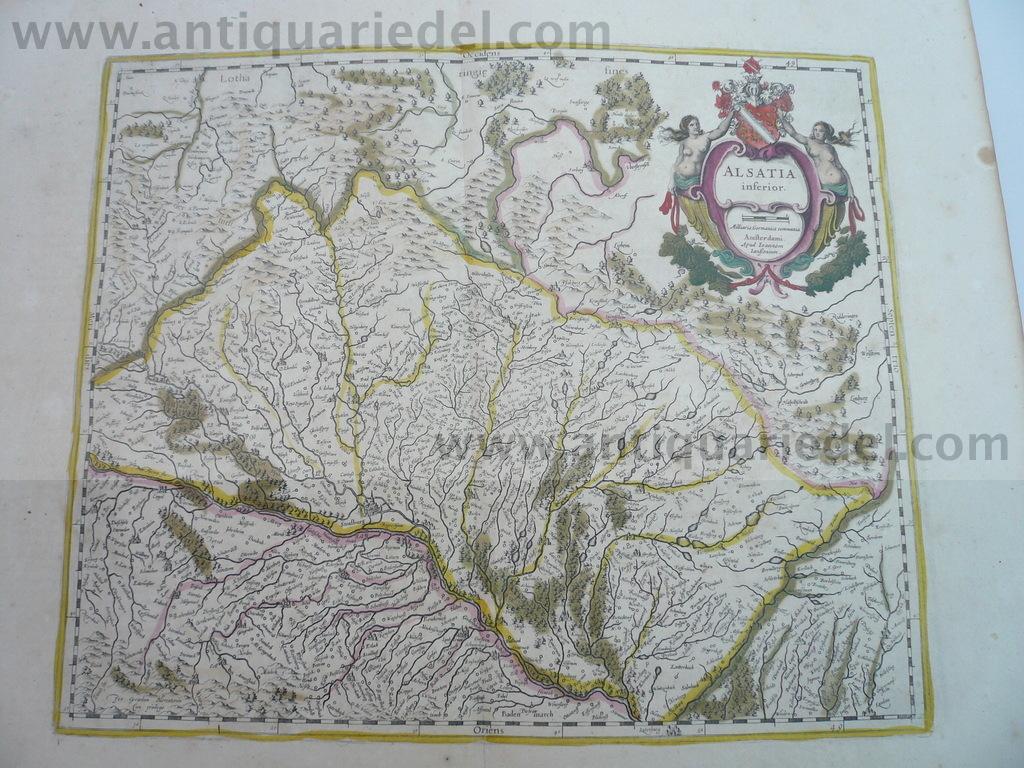 Alsatia inferior, map, anno 1650, Janssonius J. de Janssonius Jan,1588 ...