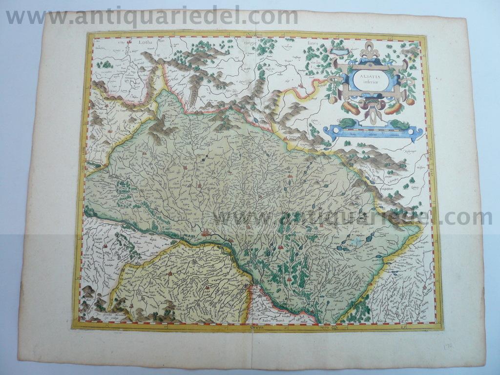 Alsatia inferior, map, anno 1610, Mercator G von Mercator Gerhard, 1512 ...