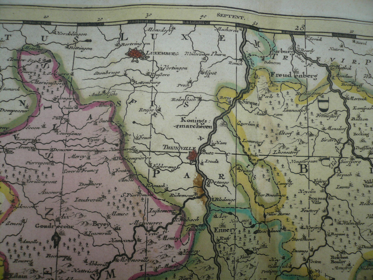 Lotharingia, map, G.Valk,anno 1700 von Schenk P.1660-1718+Valk Gerard ...