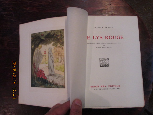 Le Lys rouge par FRANCE Anatole.BOUCHERY Omer.: (1925) | Librairie FAUGUET