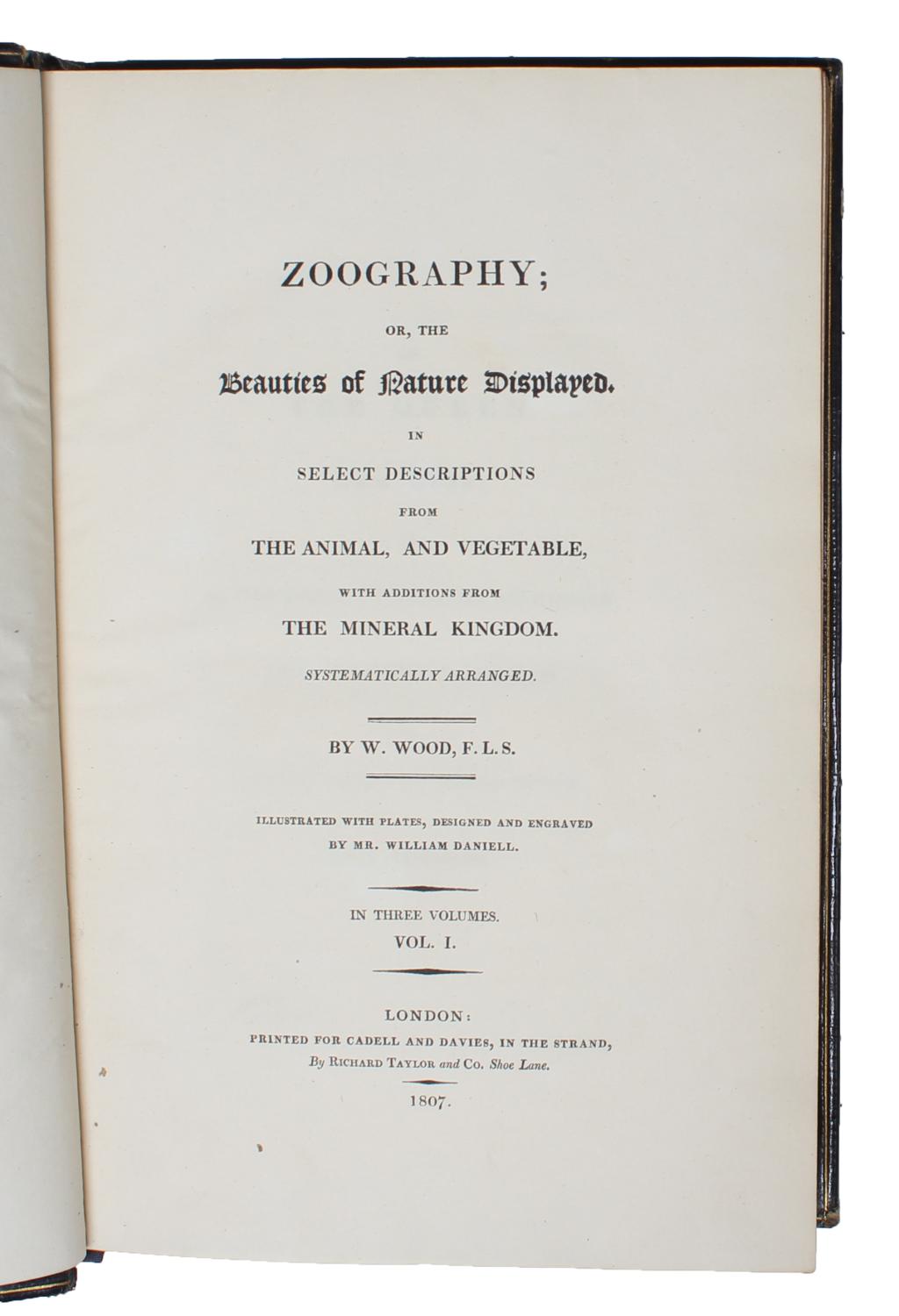 Zoography or the Beauties of Nature Displayed. In select Descriptions ...