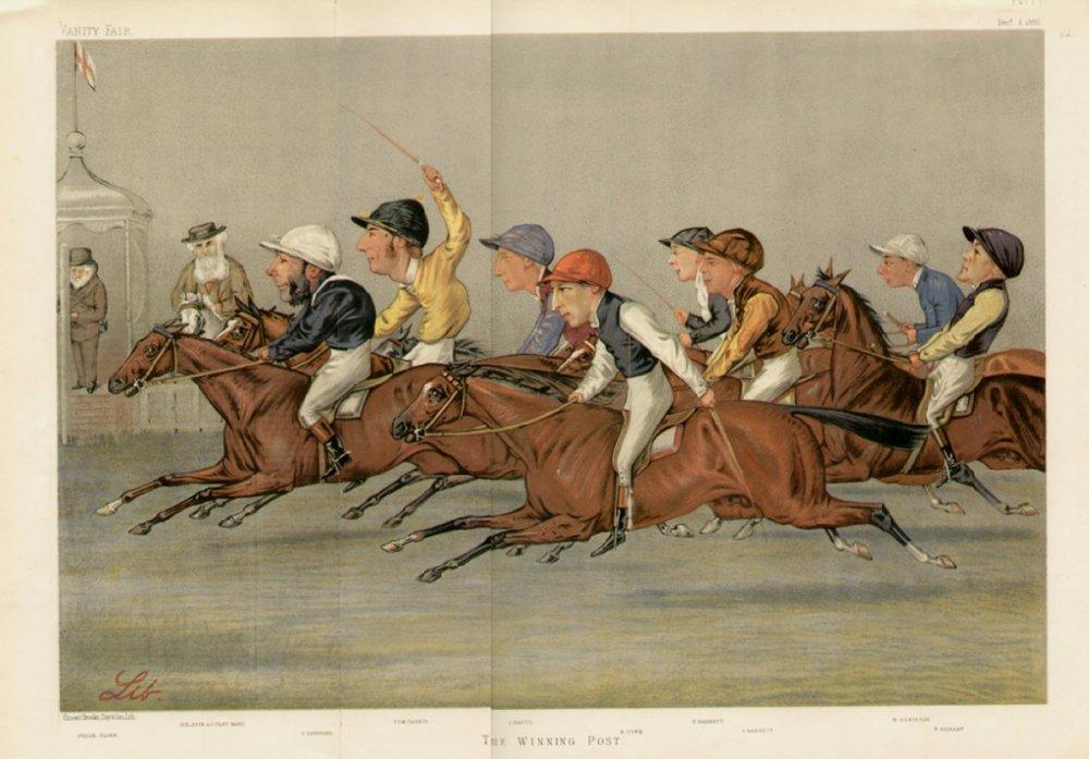 "The Winning Post". Double Page Illustration. Racing. von NEWMARKET ...