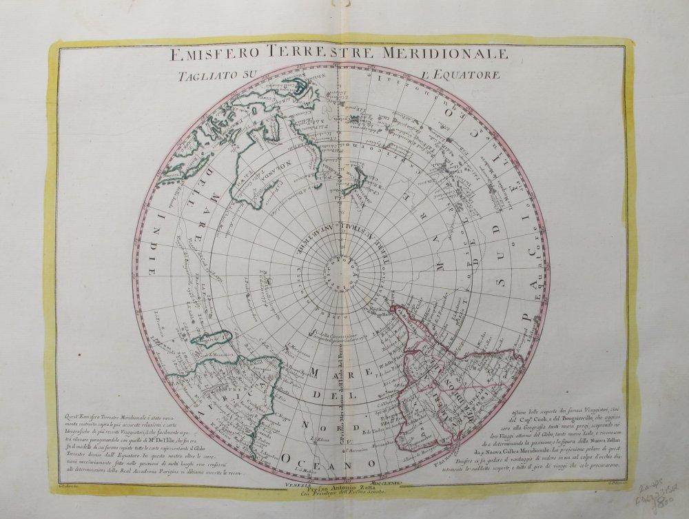 Emisfero Terrestre Meridionale Tagliato Sul L'Equatore. / Emisfero ...