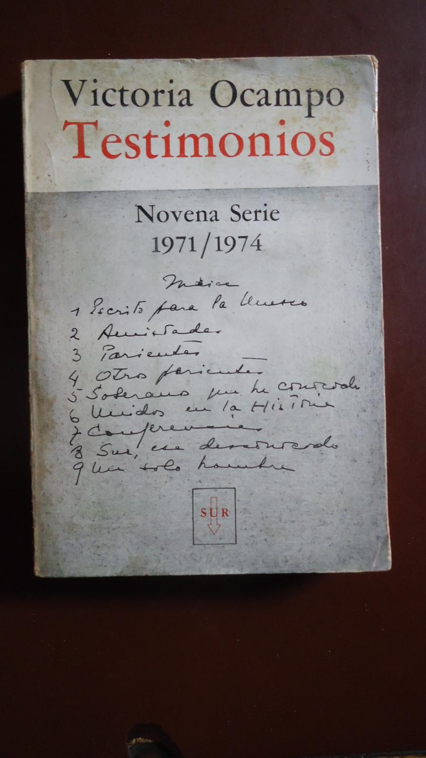TESTIMONIOS. NOVENA SERIE (1971-1974) by OCAMPO, Victoria | Ernesto ...