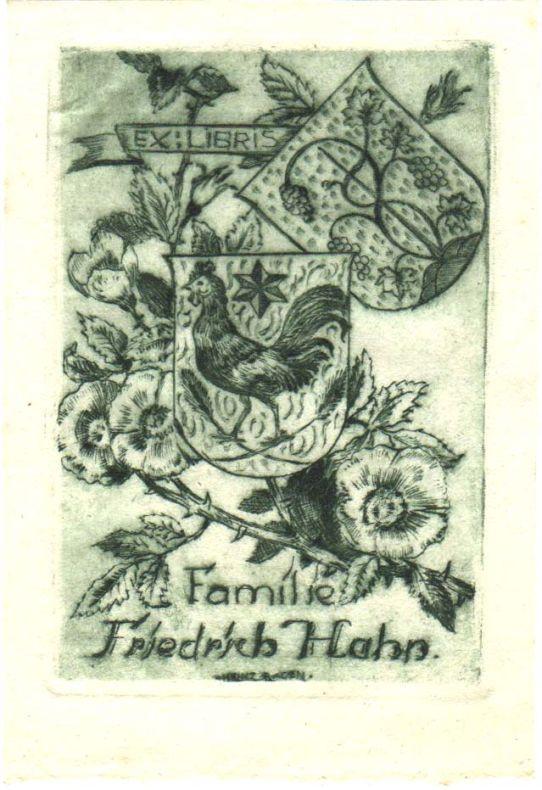 Exlibris für die Familie Friedrich Hahn. von Exlibris - Baden, Heinz ...