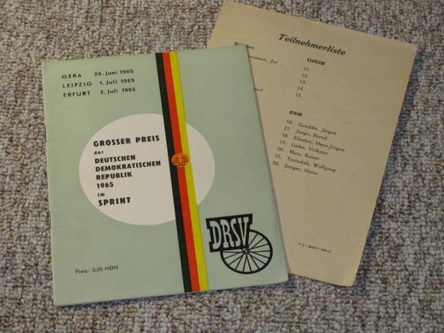 Prg. Großer Preis der DDR im Sprint - 29. Juni-3. Juli 1965 (mit ...