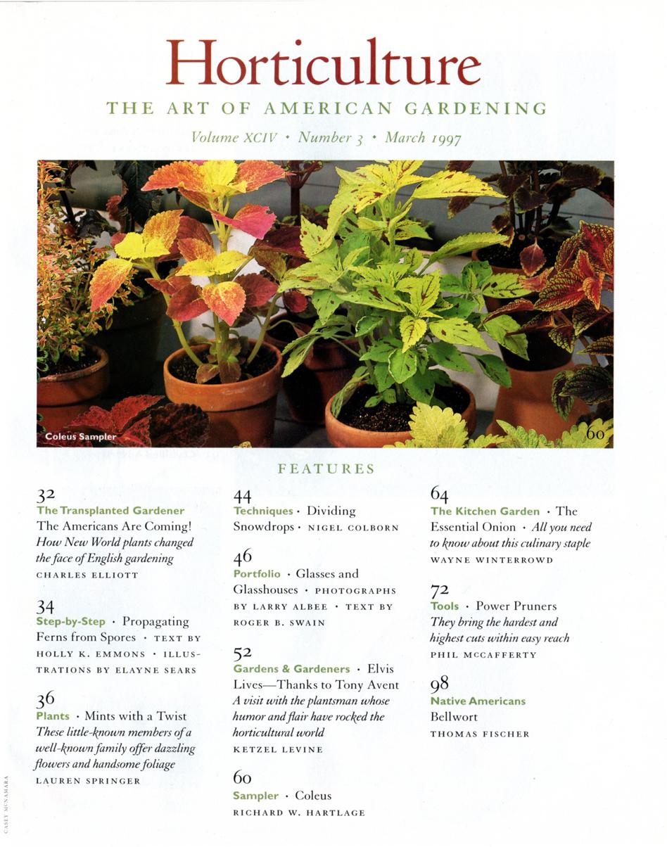 Horticulture Magazine - March, 1997. America's Greatest Greenhouse ...