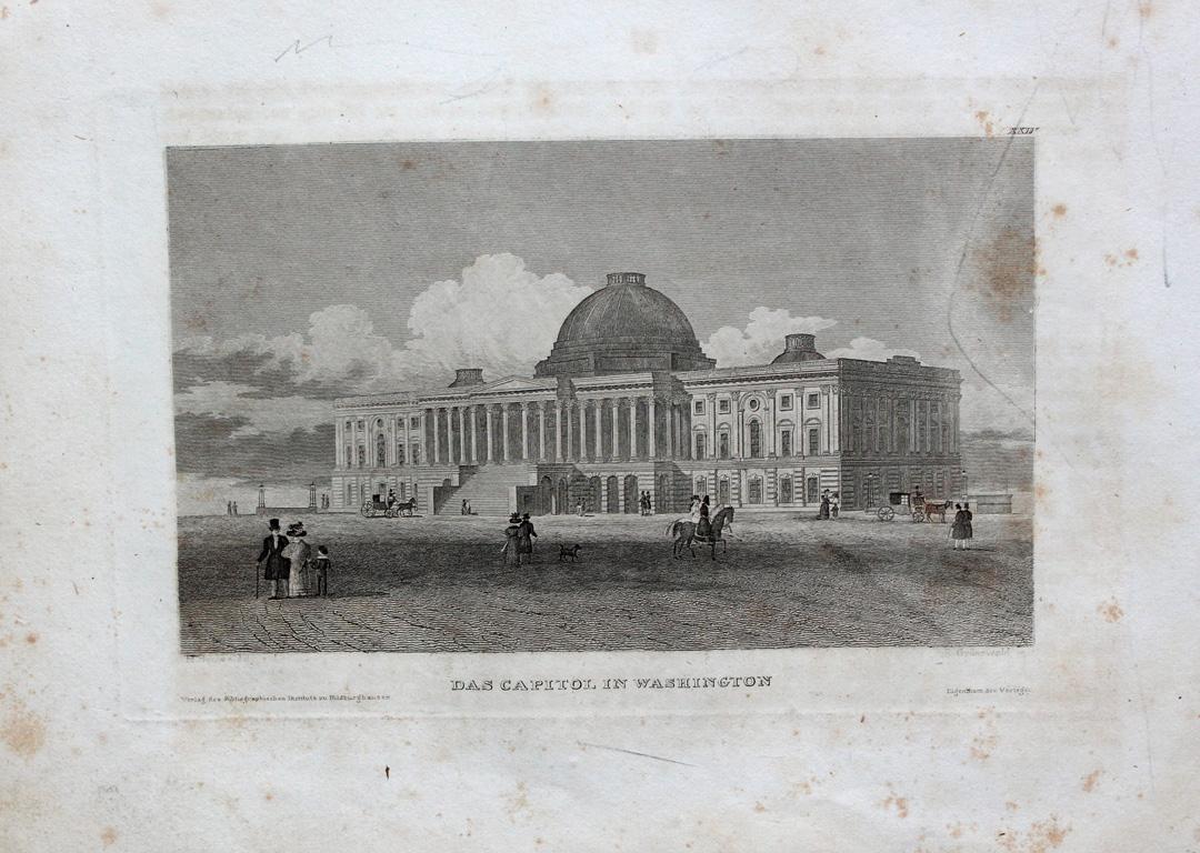 "Das Capitol in Washington" originaler Stahlstich ca.10x16cm ...