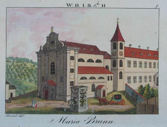 Maria Brunn. Altkolorierte Lithographie n. Rammel aus Darnaut ...