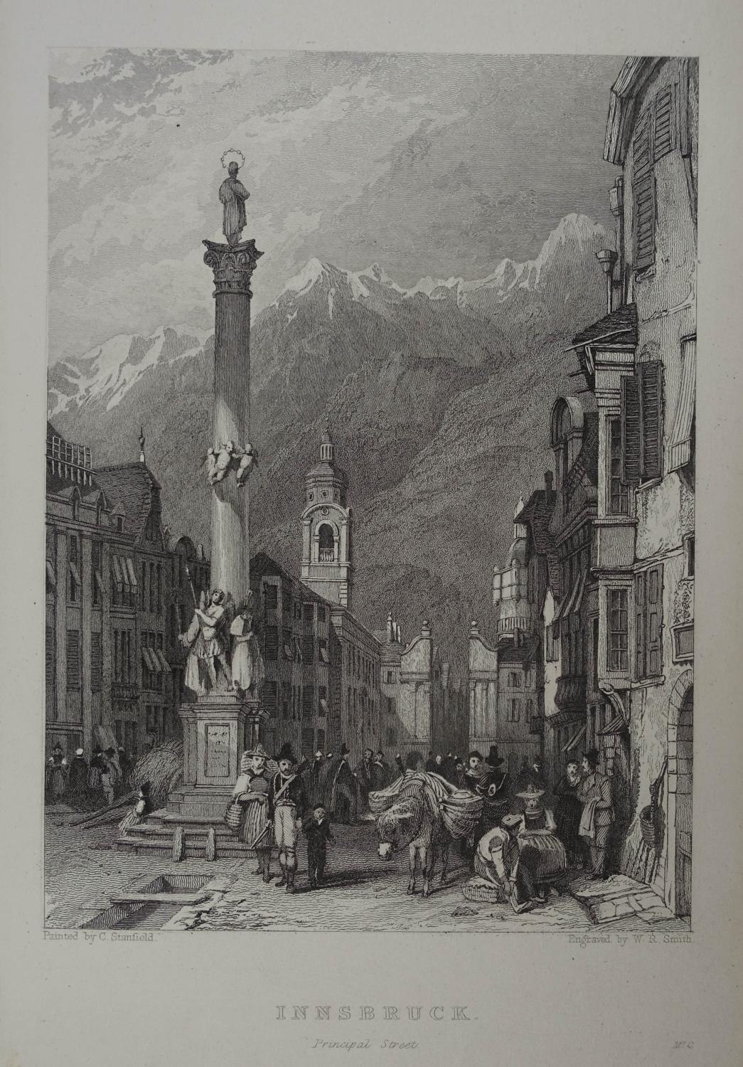 Principal Street. Stahlstich v. Smith aus Stanfield "Views in the Tyrol ...