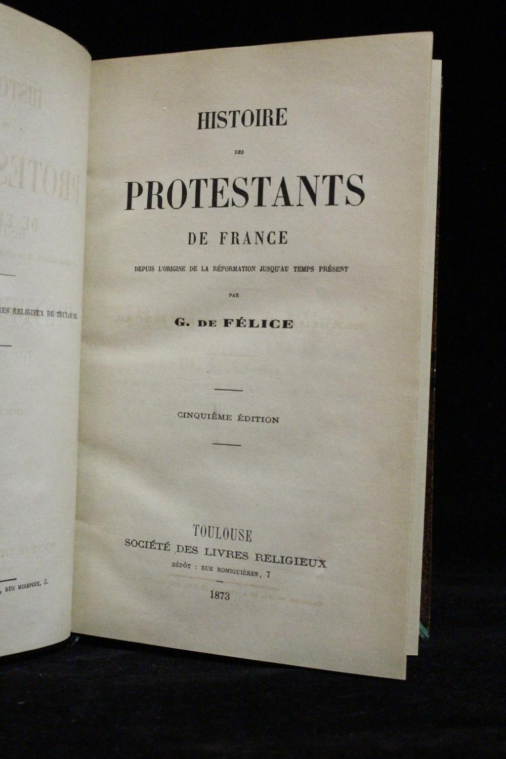 Histoire Des Protestants De France Depuis Lorigine De La Réformation