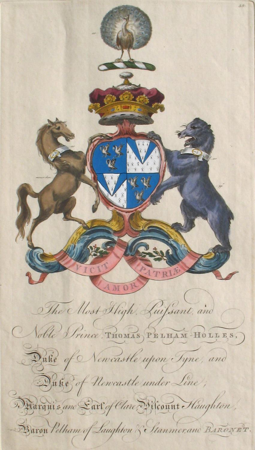 Family Crest of The Most High, Puisant and Noble Prince Thomas Pelham ...