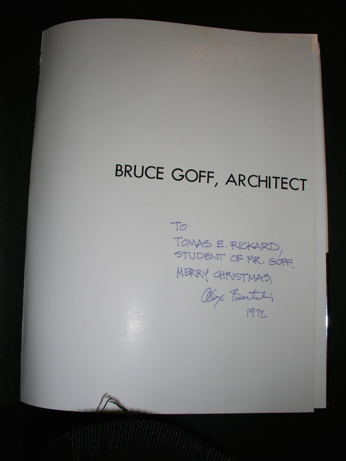 Bruce Goff in Architecture by Mohri, Takenobu: Fine Hardcover (1970 ...