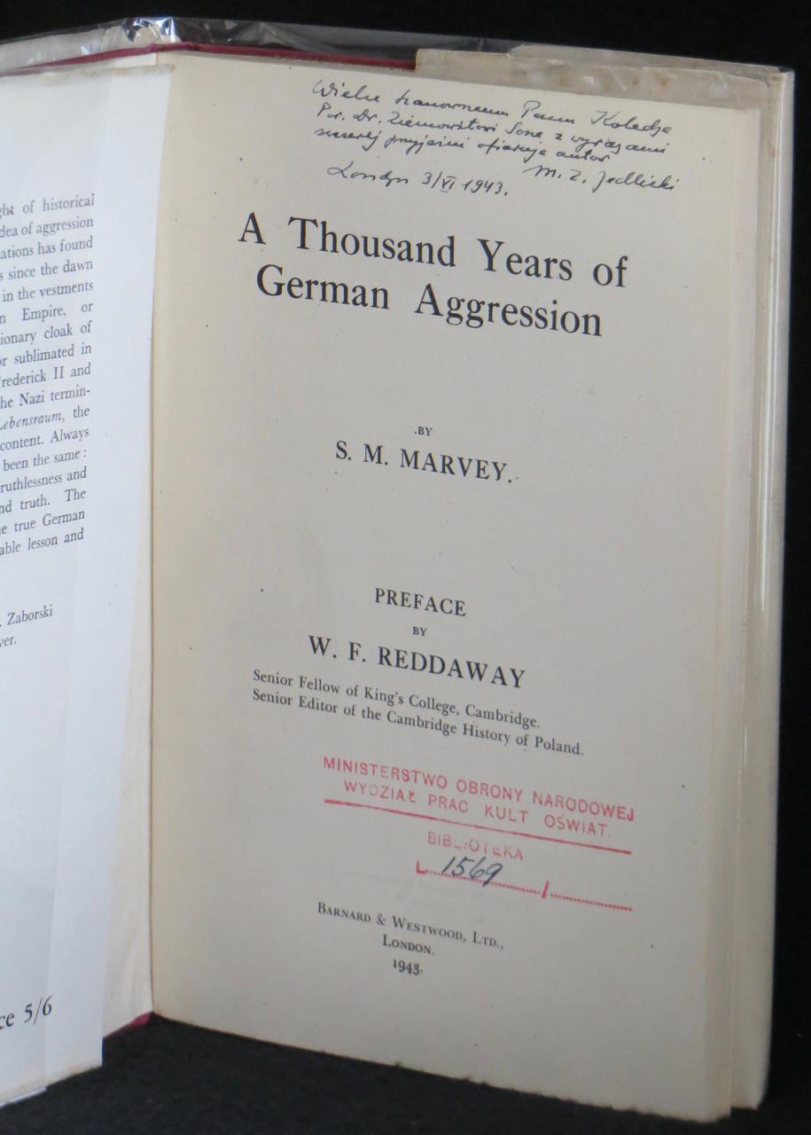 A Thousand Years of German Aggression by Marvey, S.M. [Marian Z ...