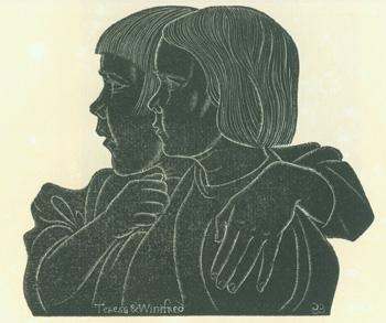 Teresa and Winifred [Maxwell]. by Gill, Eric.: (1924) Art / Print ...