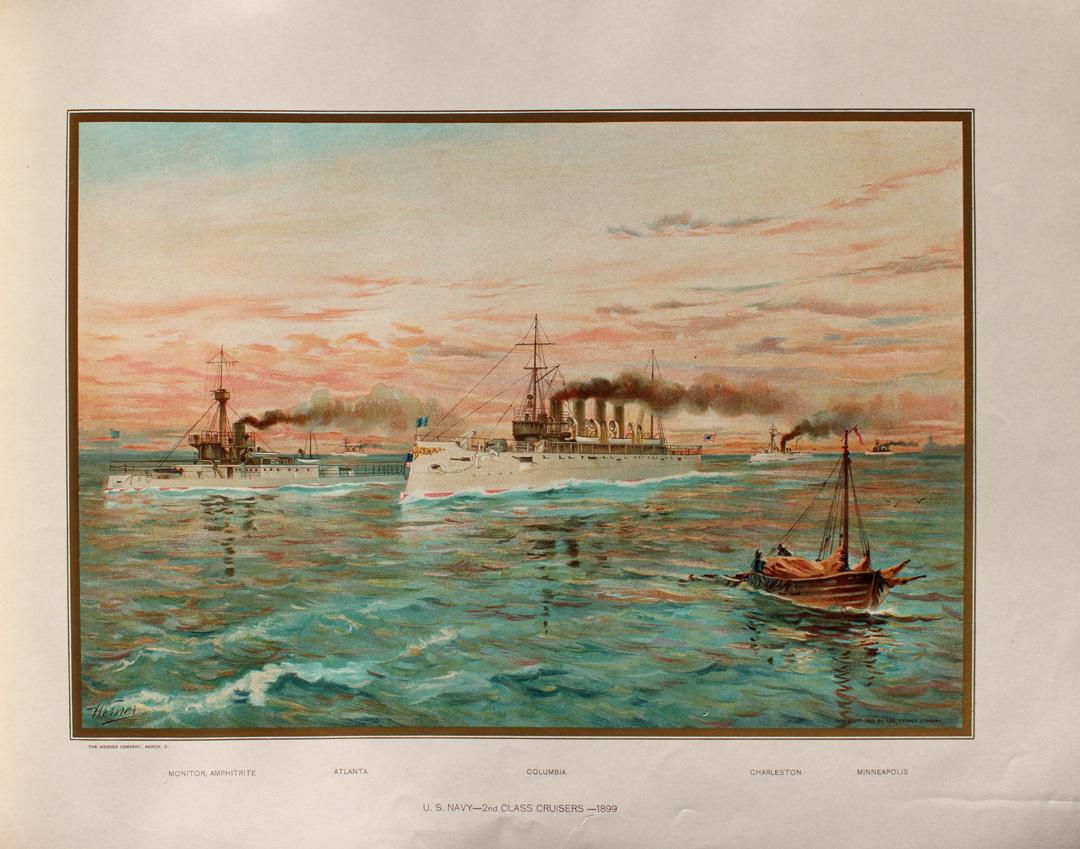 "US Navy - 2nd Class Cruisersc (Monitor, Amphitrite. Atlanta. Columbia ...
