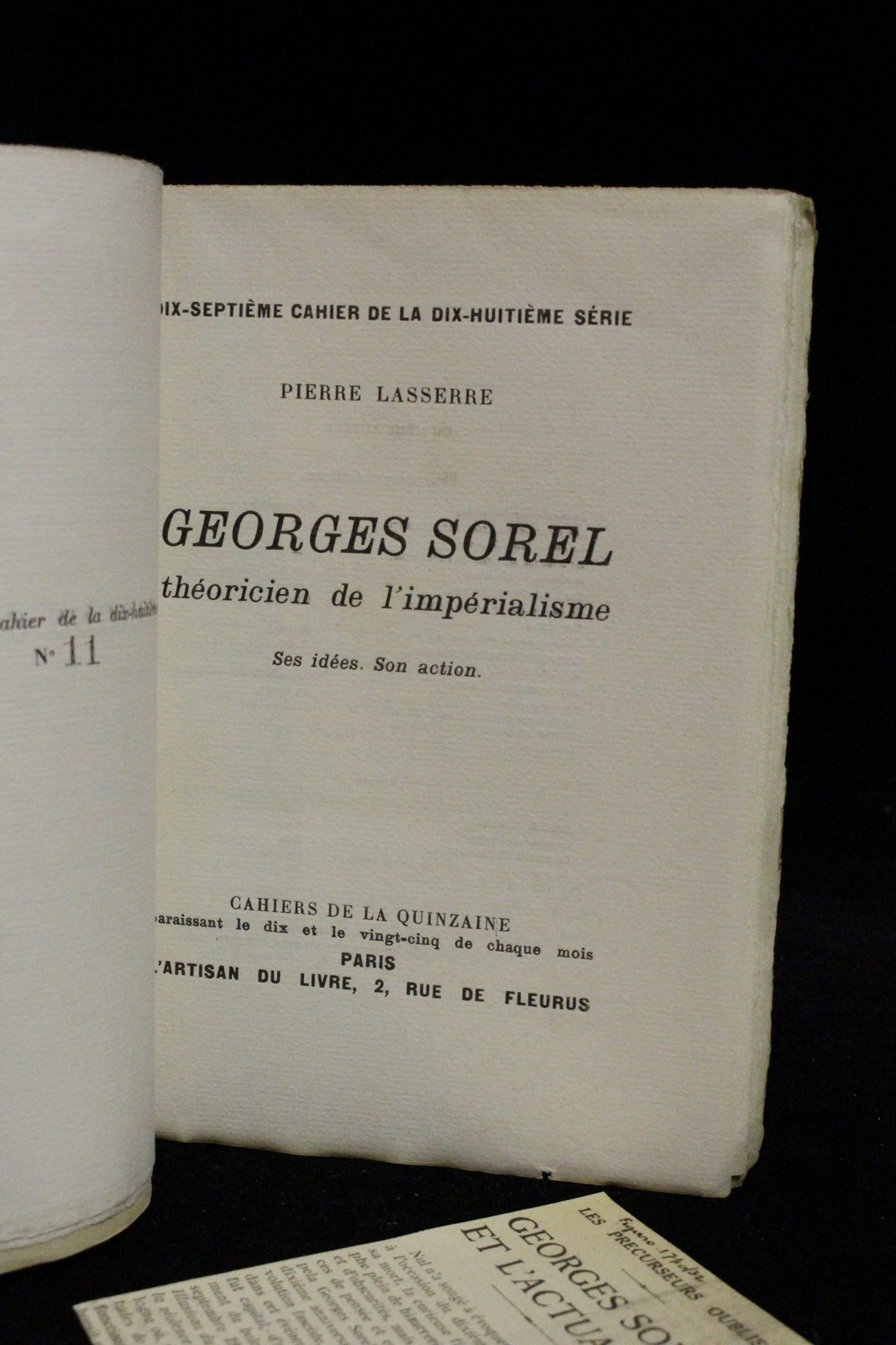 Georges Sorel théoricien de l'impérialisme by Pierre LASSERRE ...