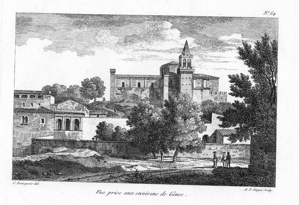 Genova Genoa incisione Bourgeois acquaforte veduta: (1804) Kunst ...