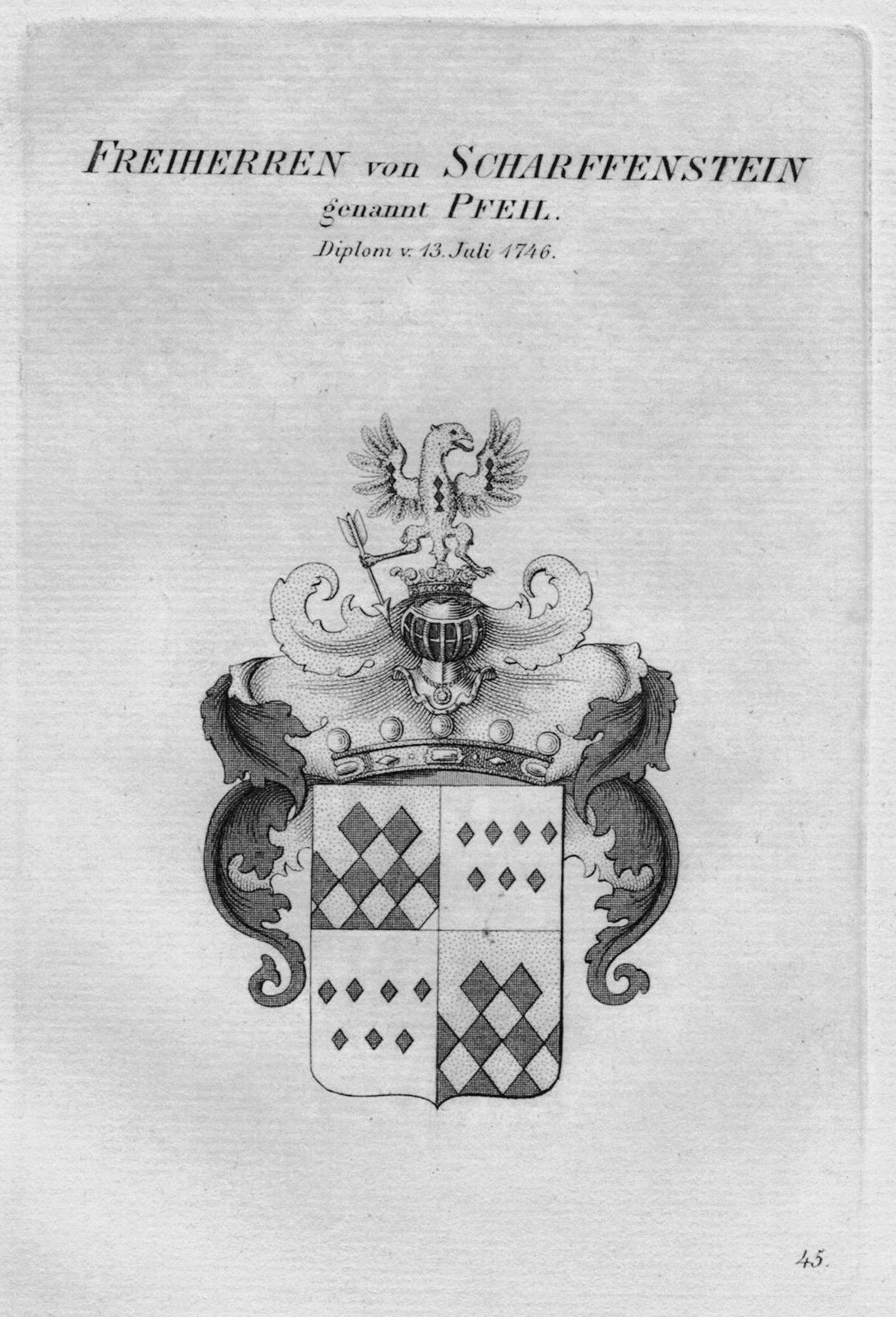 Scharffenstein Pfeil Wappen Adel coat of arms Heraldik crest: (1820 ...