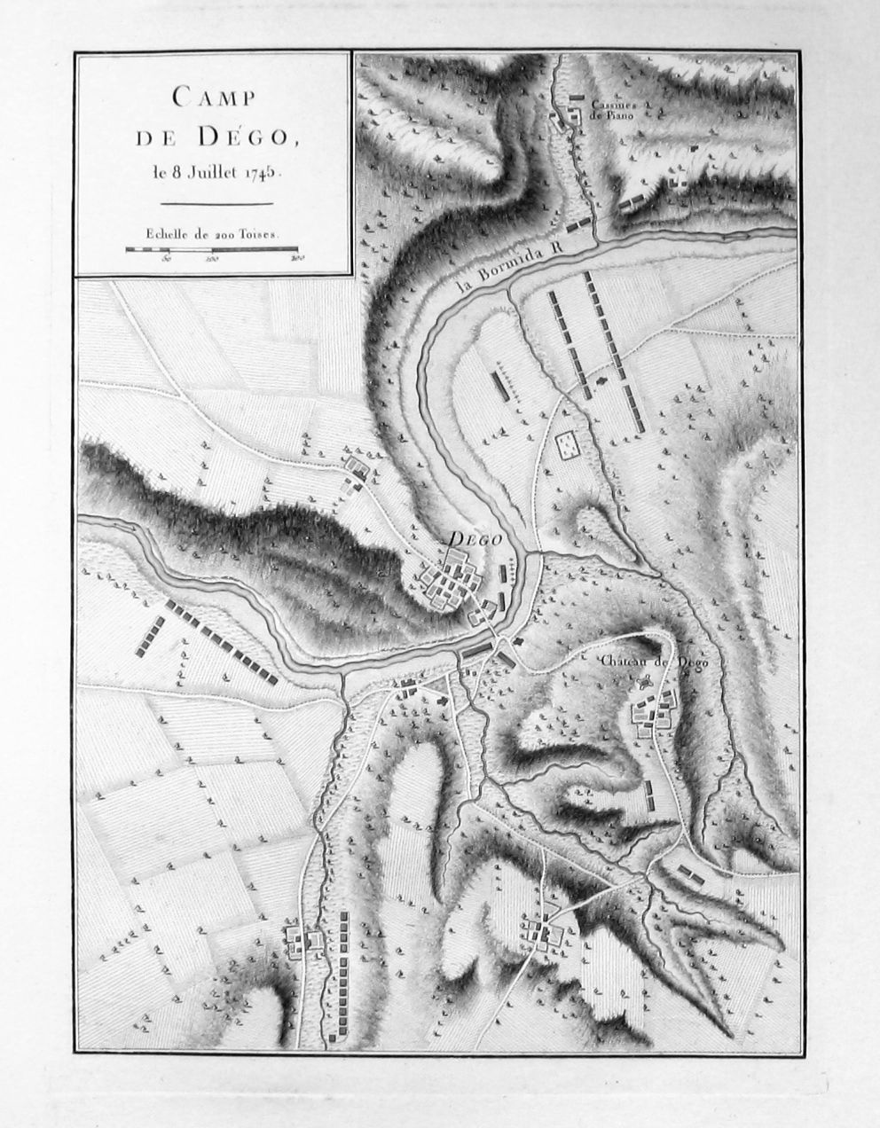 Dego Liguria acquaforte etching map Pezay carta Italia: (1775) Kunst ...