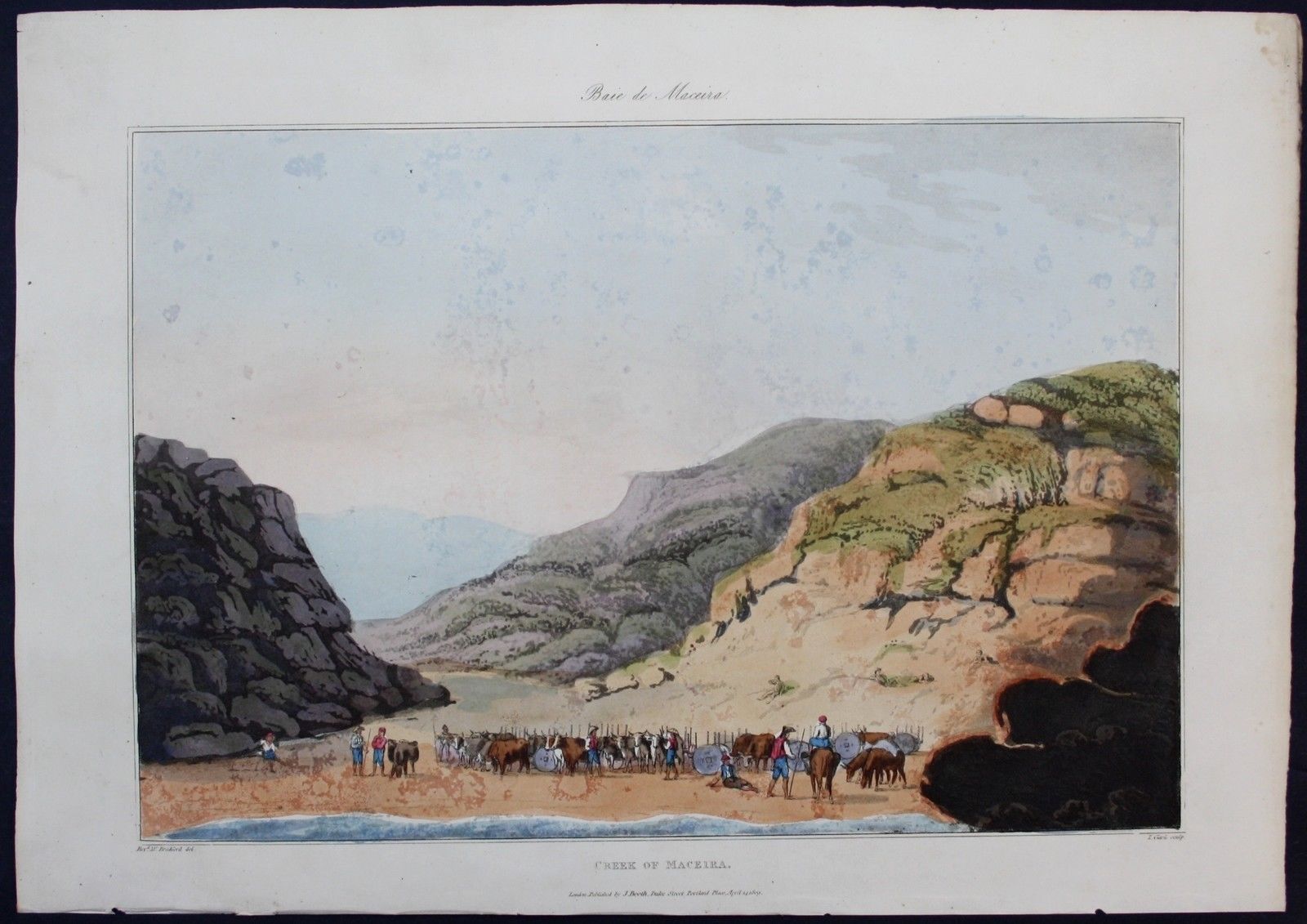 "Baie de Maceira" - Maceira Leiria Portugal Aquatinta altkoloriert ...