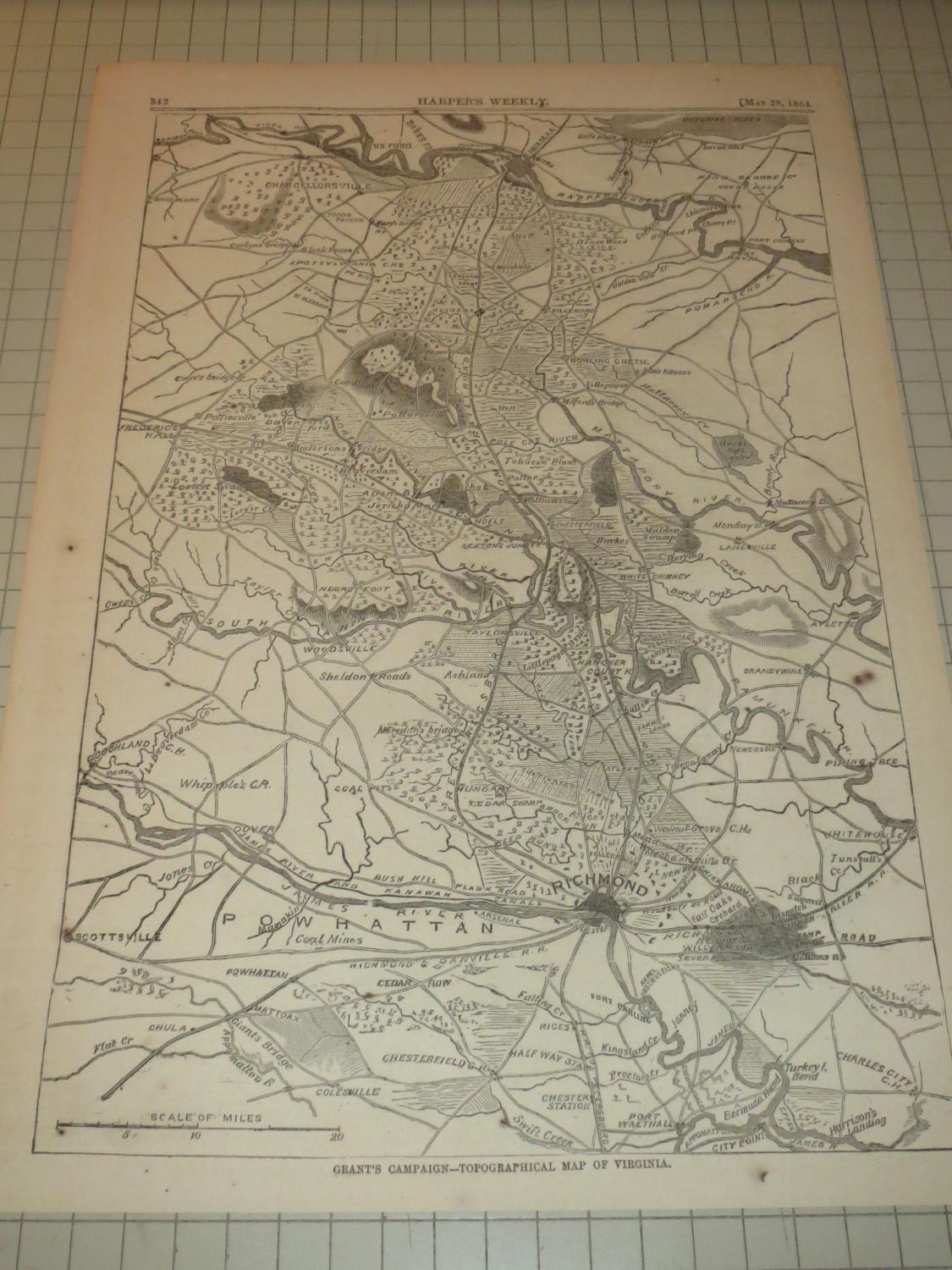 1864 Civil War Engraving of the"Army of the Potomac" - Bartlett's ...