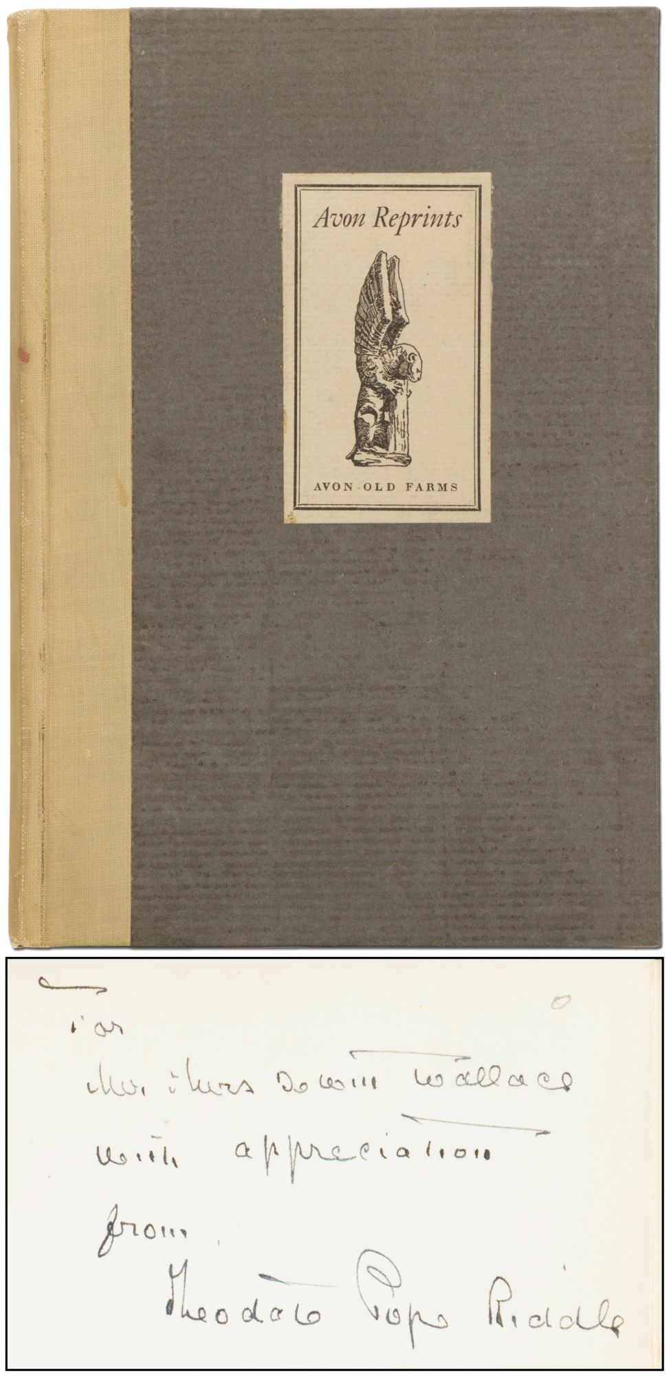 Avon Reprints by RIDDLE, Theodate Pope: Near Fine Hardcover (1940 ...