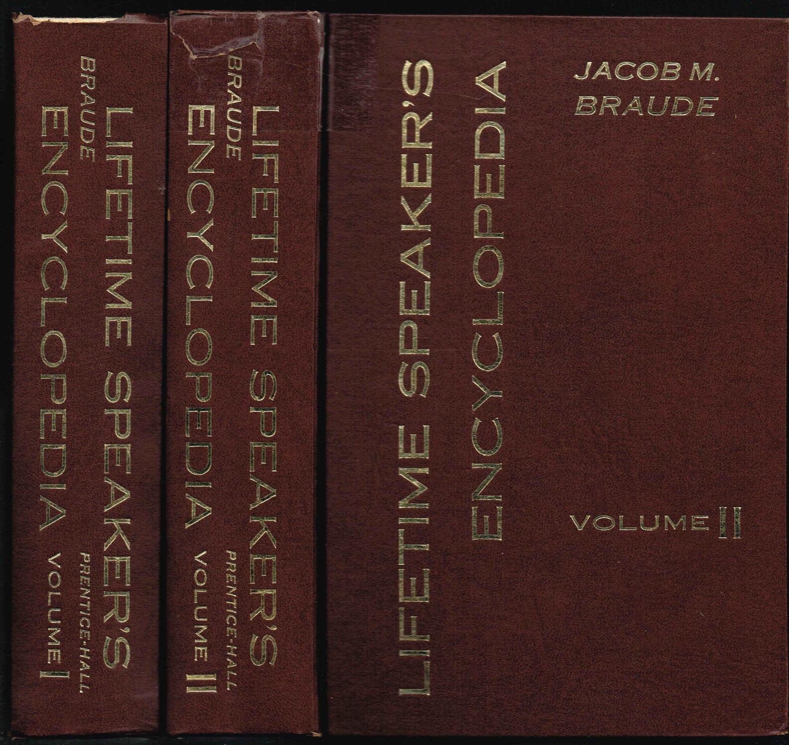 Lifetime Speaker's Encyclopedia (2 Vol. set) by Jacob M. Braude: Good ...