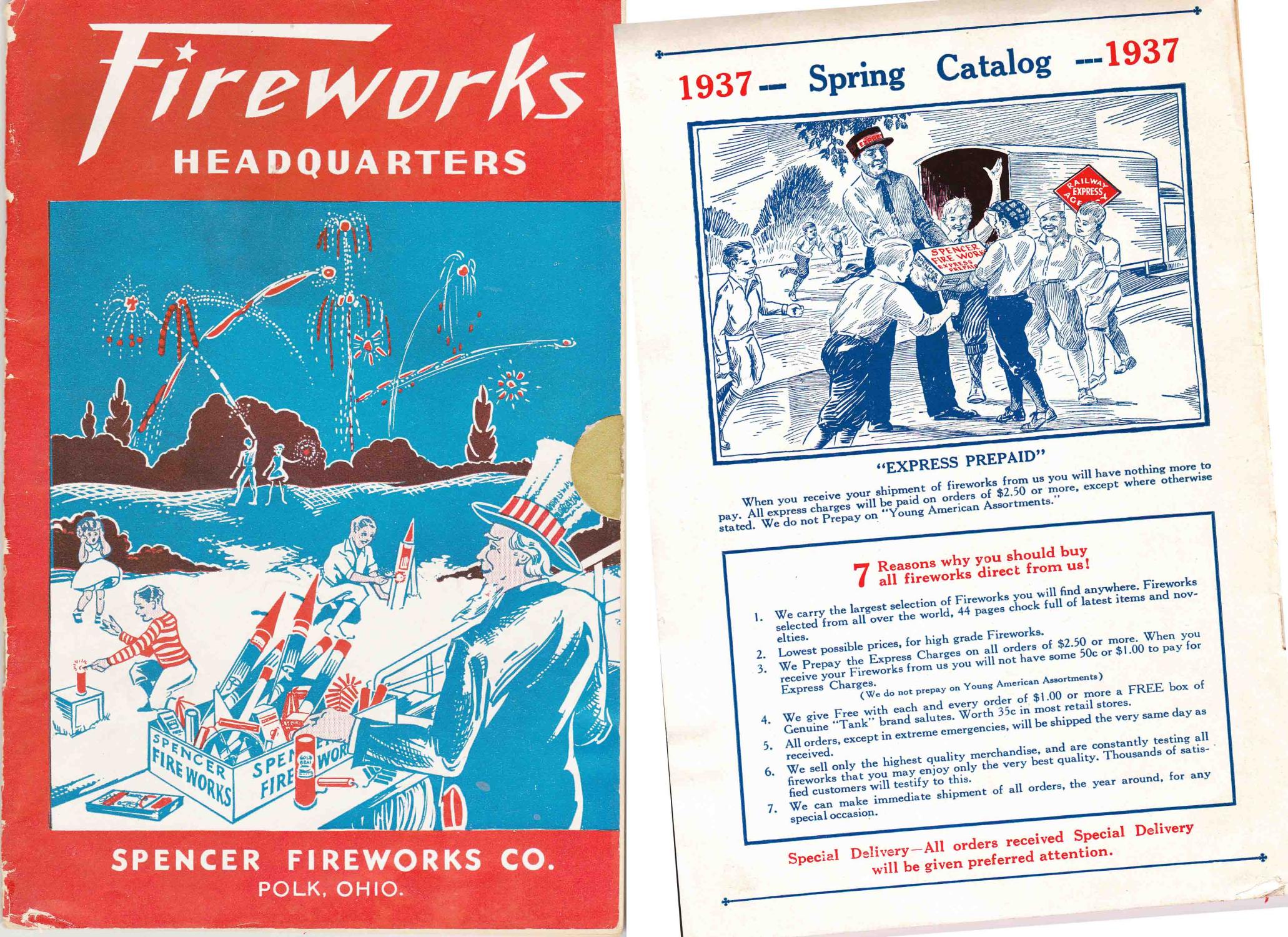 FIREWORKS HEADQUARTERS CATALOGUE by Spencer Fireworks Company: Very ...