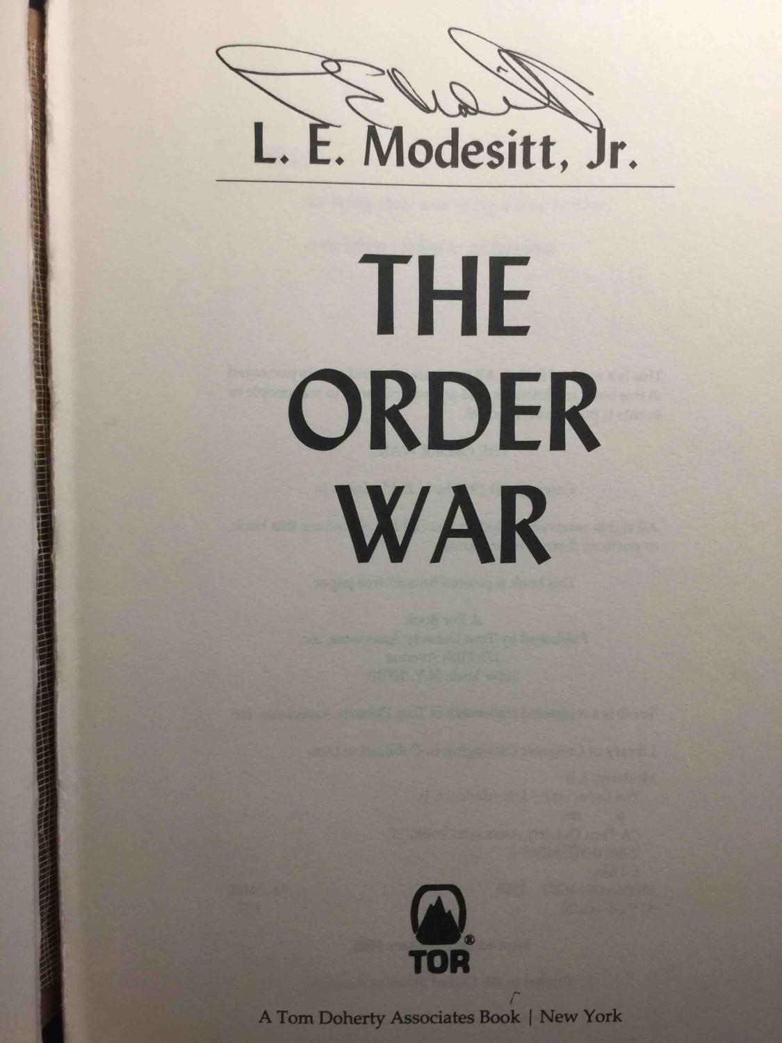 THE ORDER WAR. by Modesitt, L. E. Jr.: GOOD (1995) Signed by Author(s ...