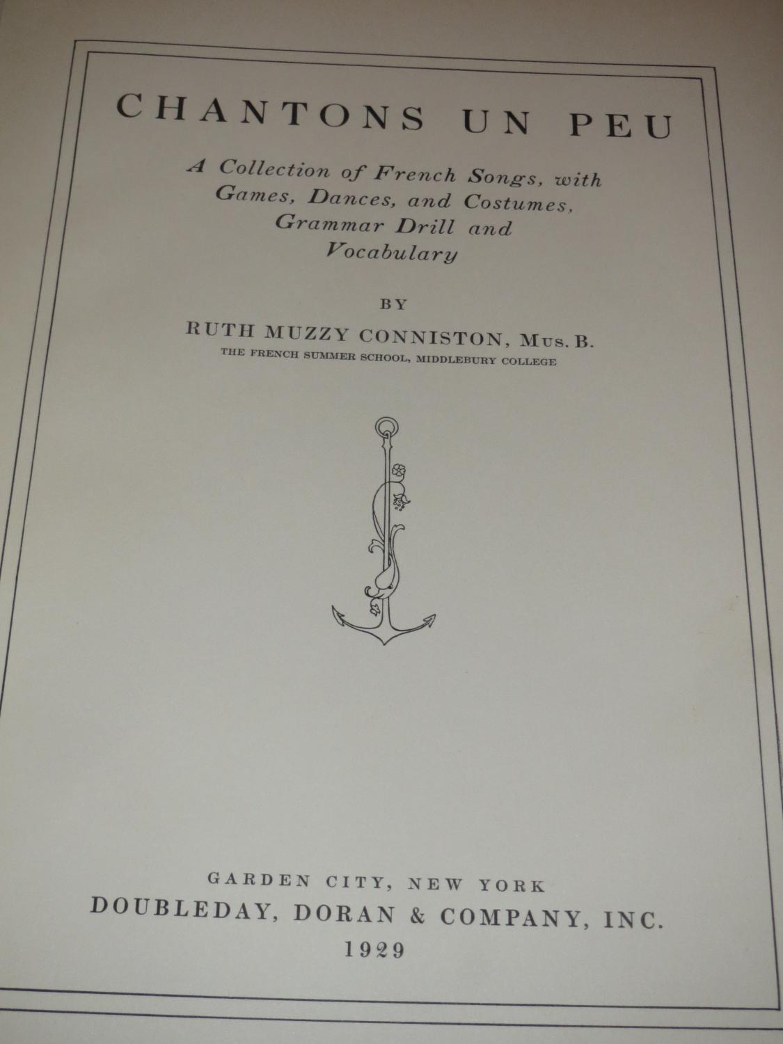 Chantons Un Peu:A Collection of French Songs, With Games, Dances and ...