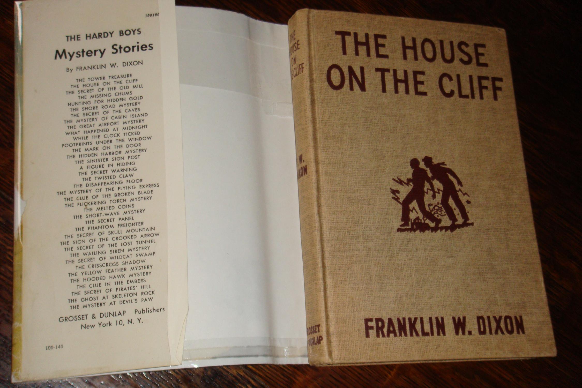 HARDY BOYS - THE HOUSE ON THE CLIFF 1959C-51 (RARE overprint DJ) by ...
