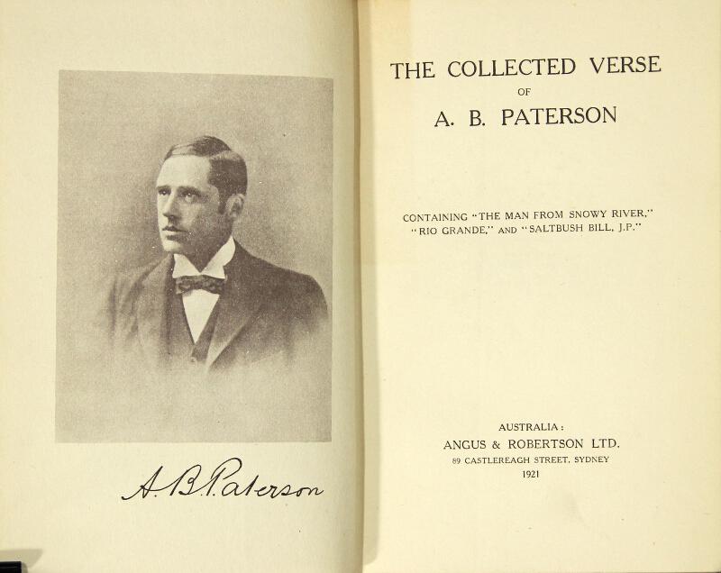 The collected verse of A.B. Paterson by Paterson, A. B.: (1921) | Rulon ...
