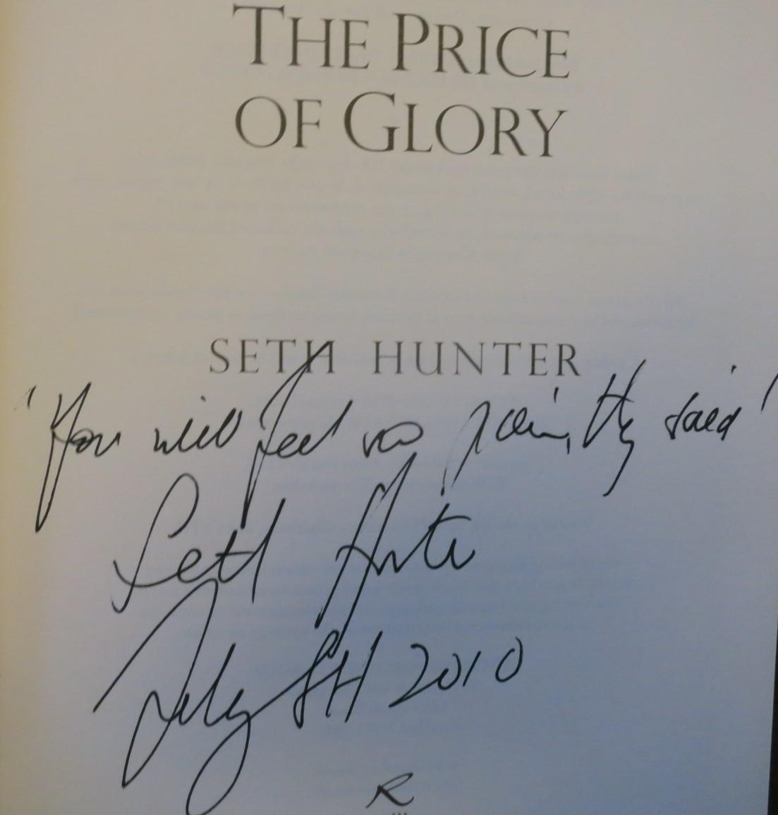 The Price of Glory par Hunter, Seth: Fine Hardcover (2010) First ...