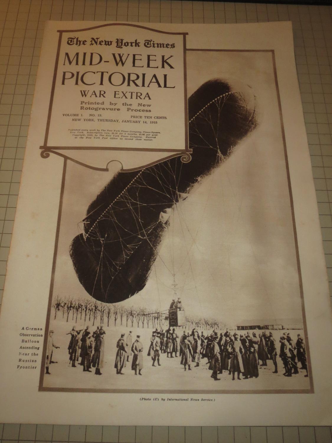 1915 The New York Times Mid-Week Pictorial War Extra - World War One ...