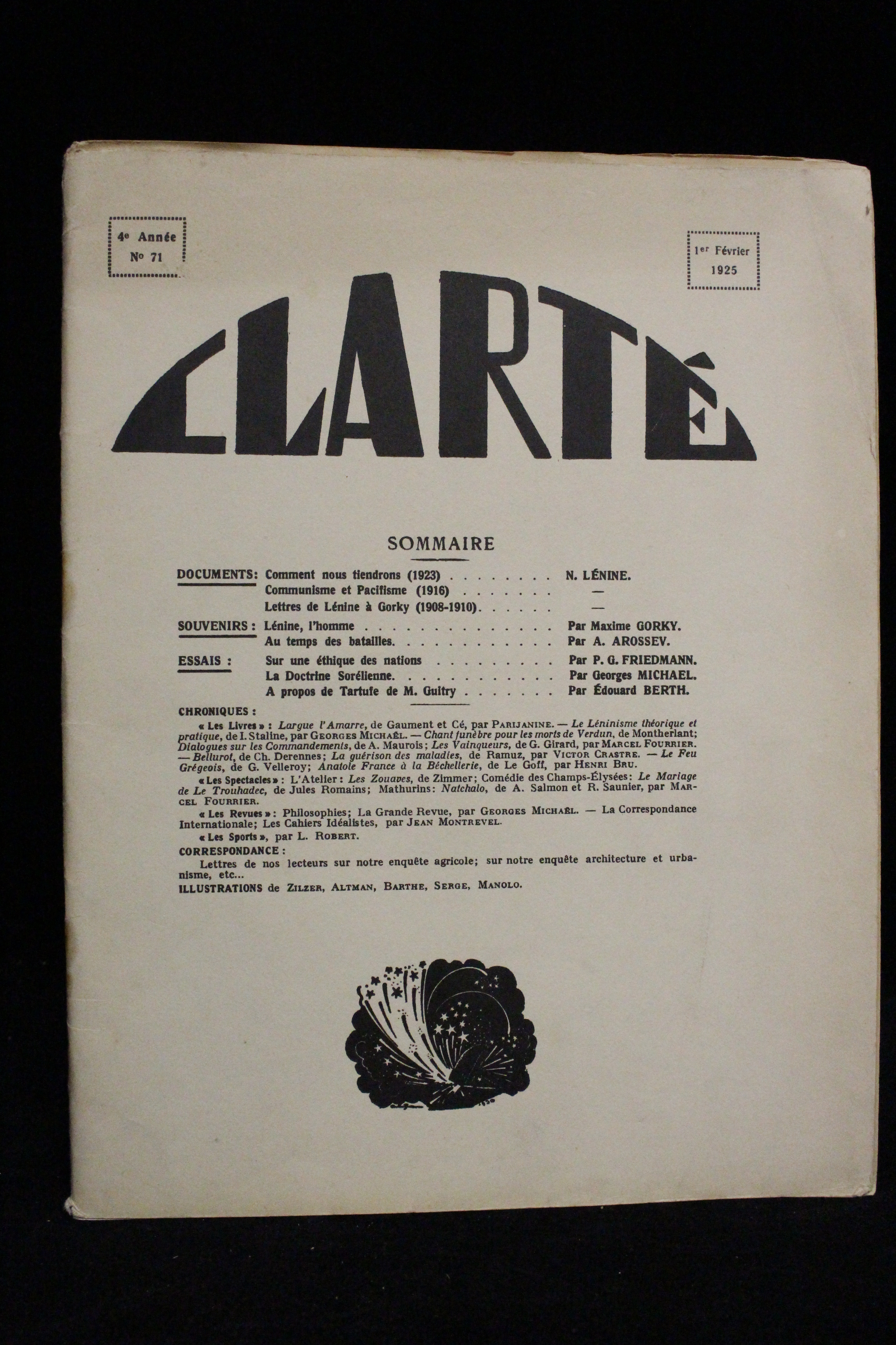 Clarté N°71 de la 4ème année by COLLECTIF: couverture souple (1925 ...