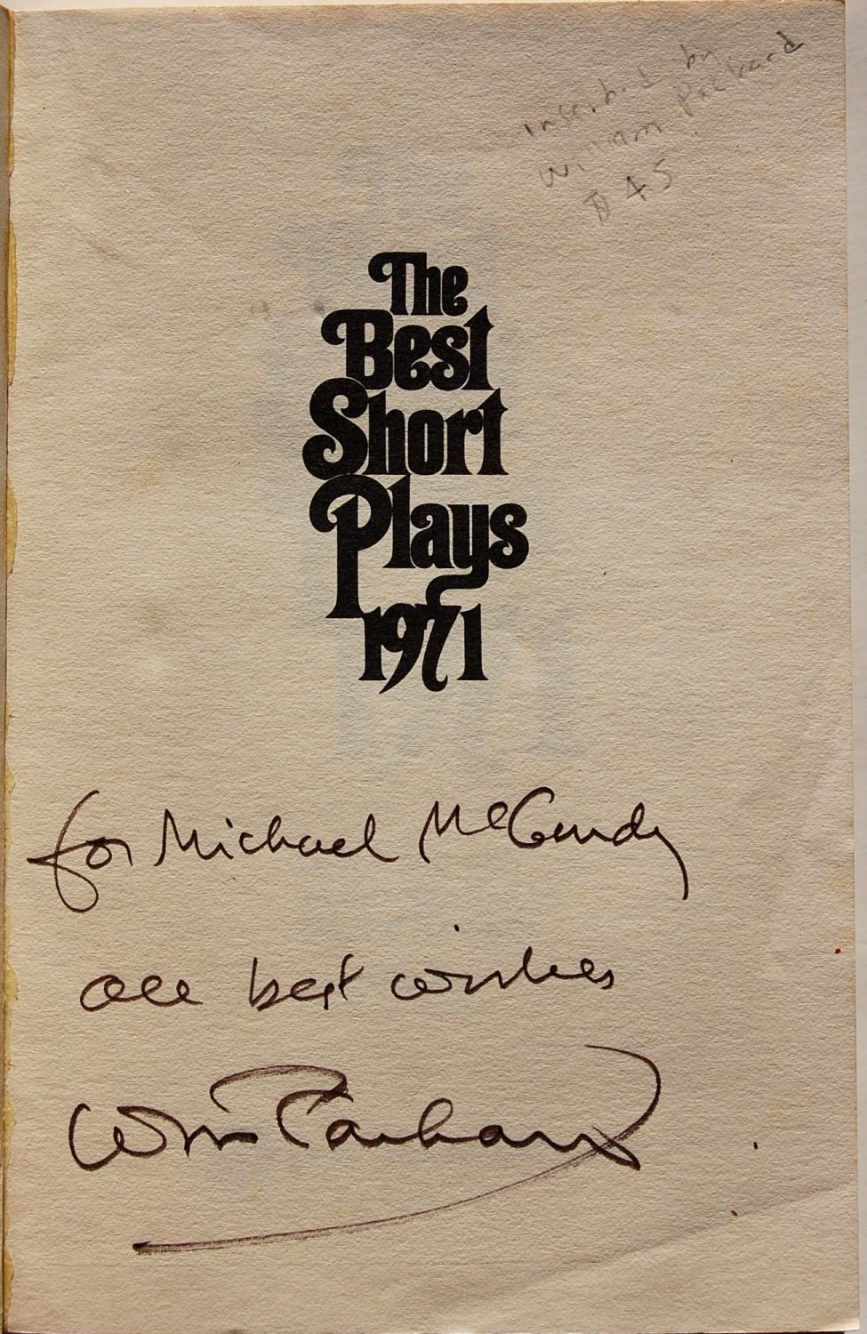 The Best Short Plays 1971 by Richards, Stanley, editor: Near Fine Soft ...