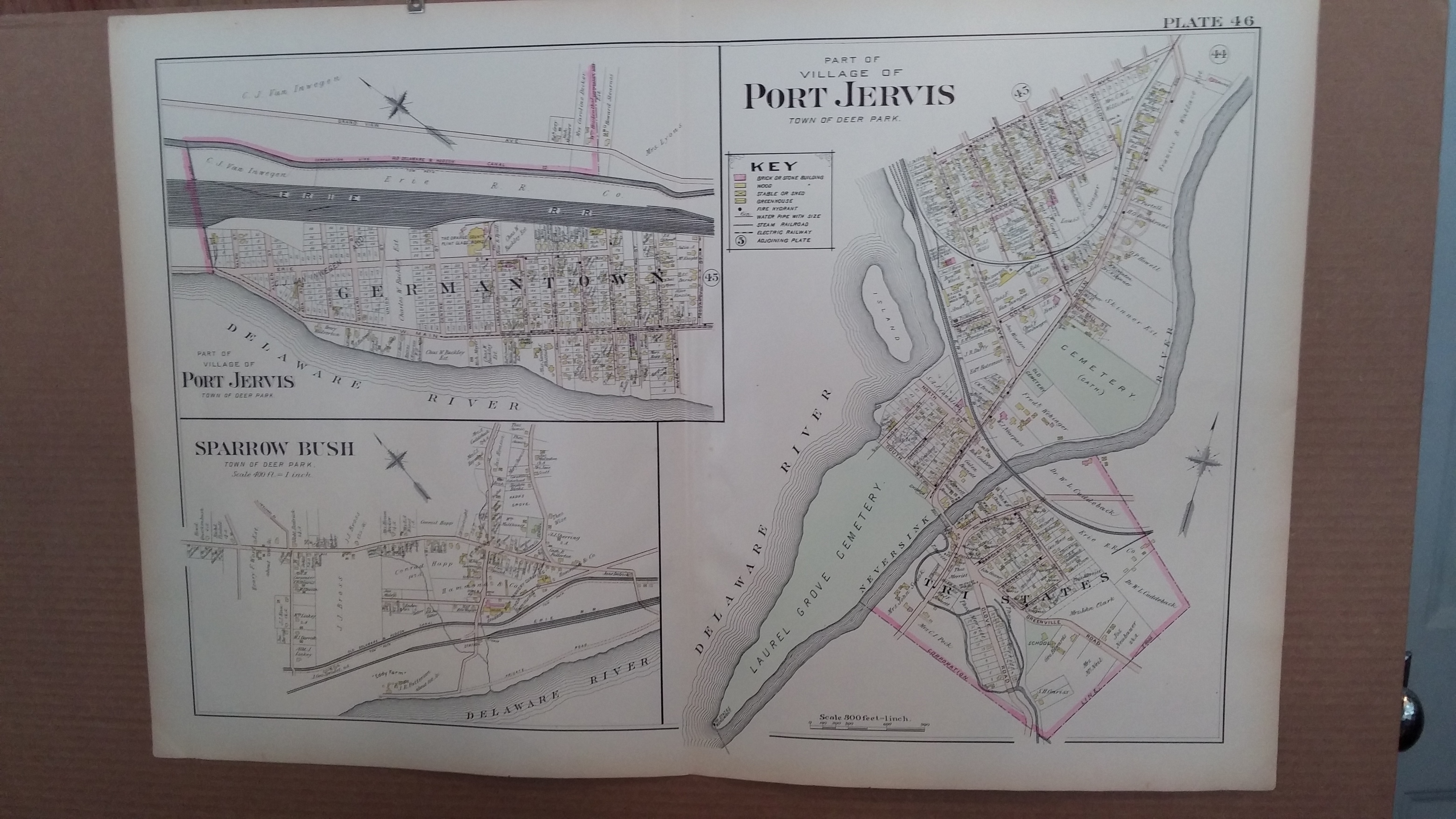 Original 1903 Map Part Of Port Jervis Orange County New York 46 By Jm Lathrop By Jm