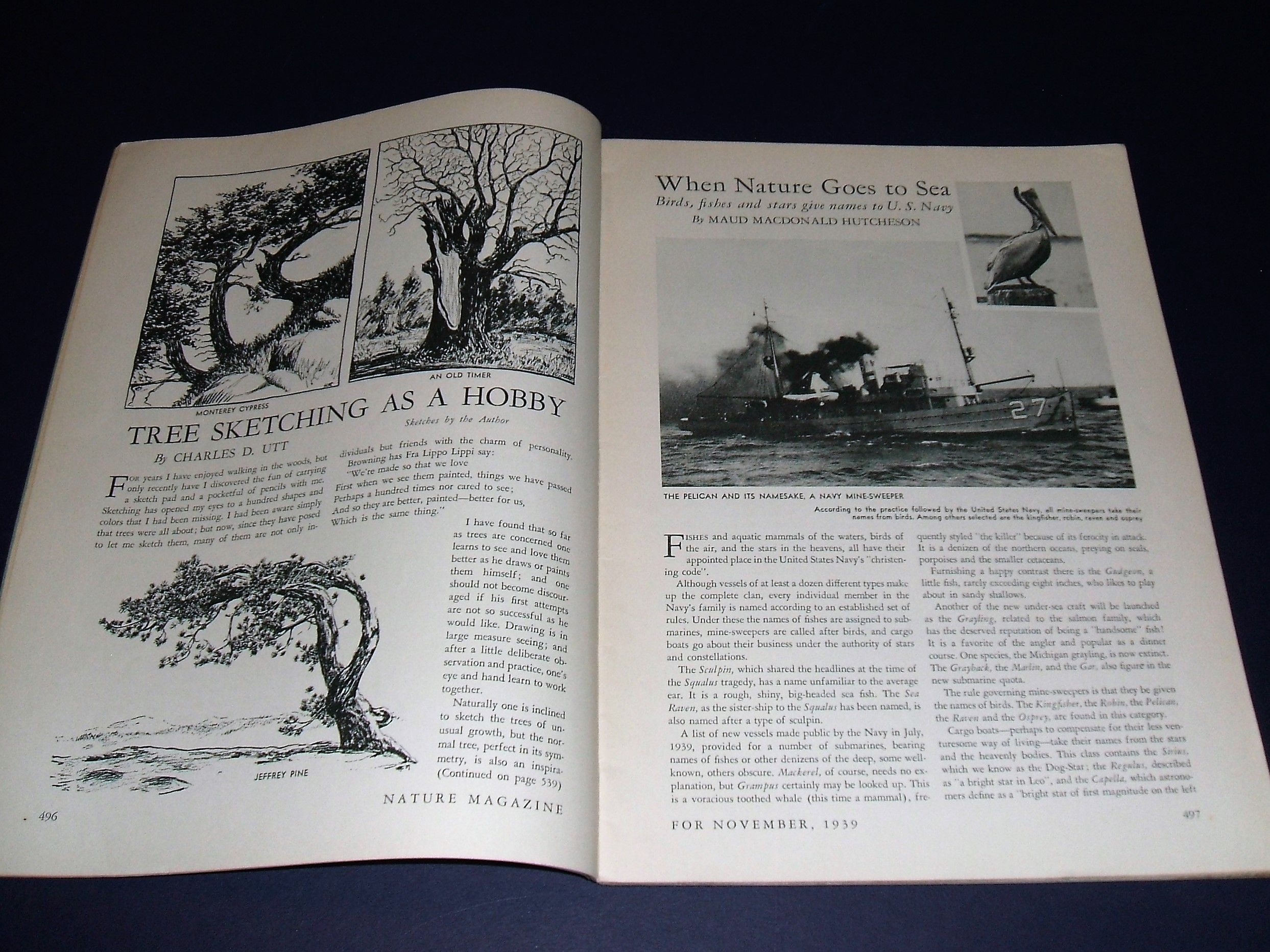 Nature Magazine November 1939 by Arthur Newton Pack (editor): Very Good ...