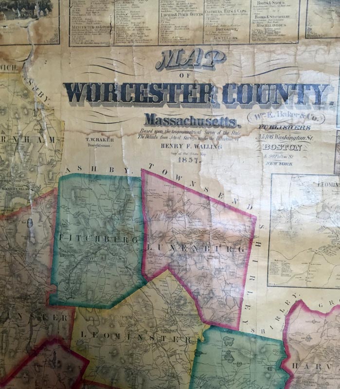 Map Of Worcester County Massachusetts Par [map Worcester County